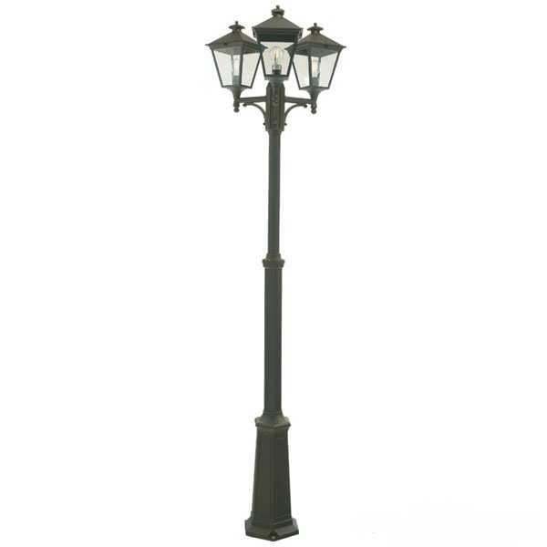 Elstead Turin Triple Light Lamp Post Black/Gold - Broughtons Lighting ...