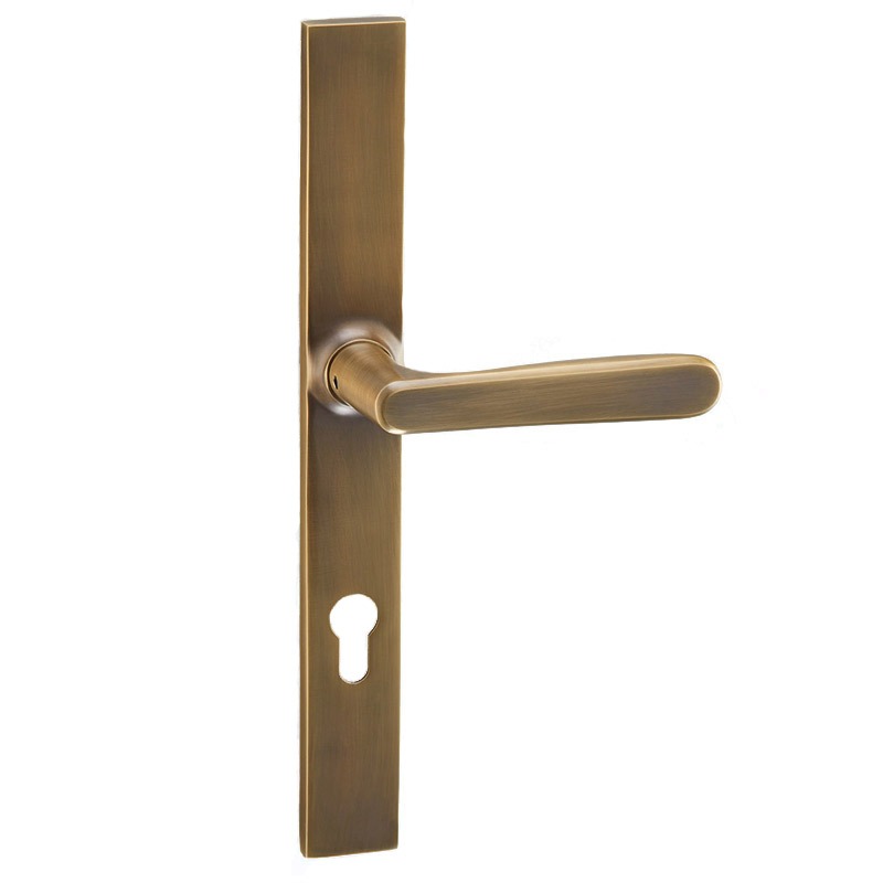Verwood Euro Lock Handles 92mm Right Hand Light Antique Brass ...