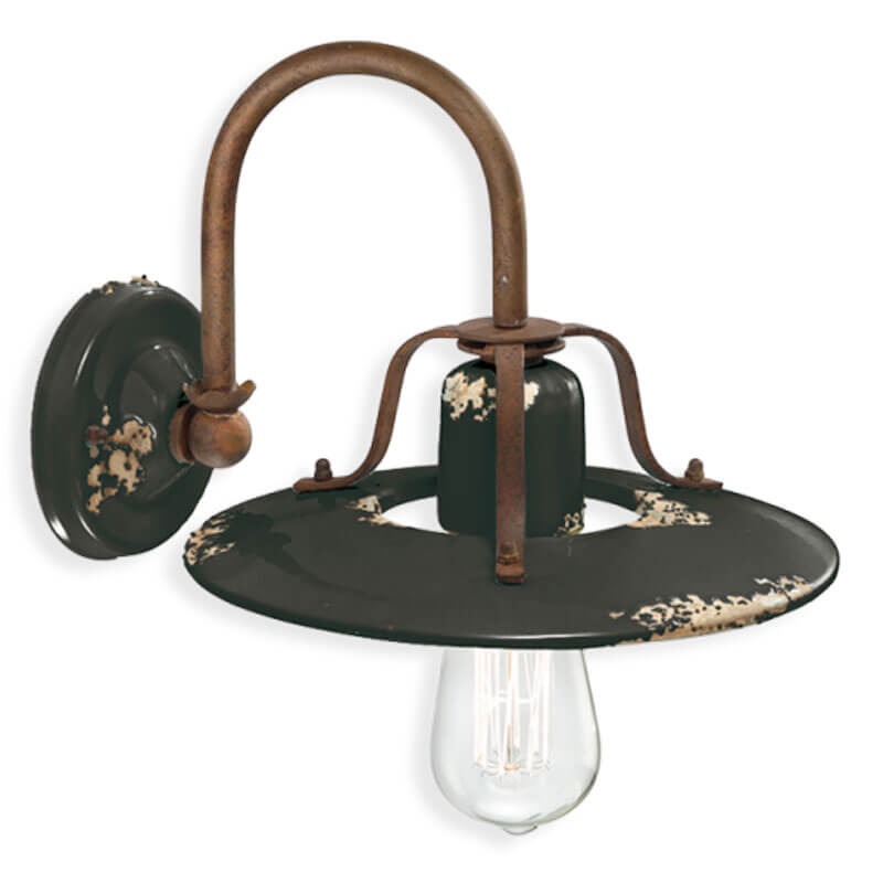 Ferroluce Wall Light C1440 Vintage Nero - Broughtons Lighting & Ironmongery