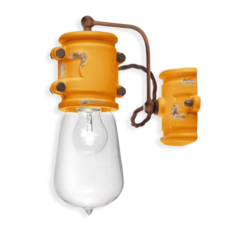 Ferroluce Wall Light C1523 Vintage Giallo - Broughtons Lighting ...