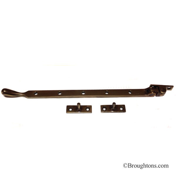Aston Pear Drop Window Stay 203mm Antique Brass Unlacquered ...