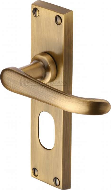 Heritage Windsor Oval Lock Door Handles V725 Antique Brass Lacquered ...