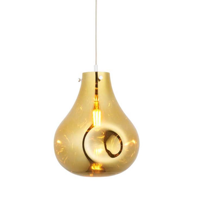 Ashmore Large Glass Pendant Metallic Gold - Broughtons Lighting ...