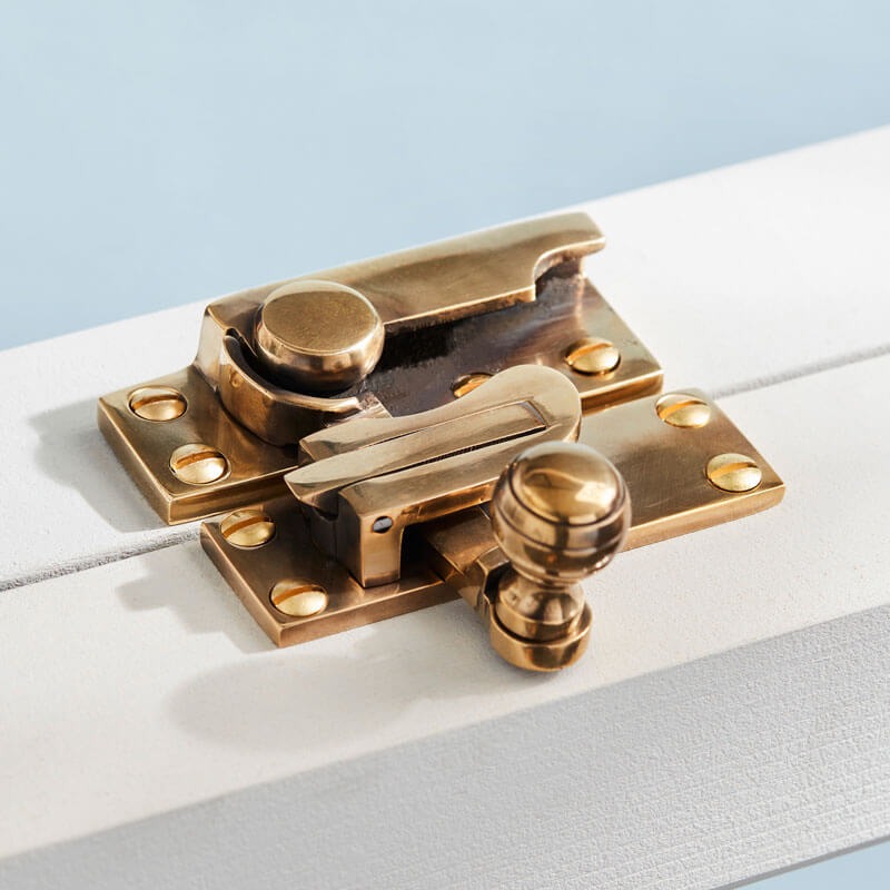 Sash Fastener Renovated Brass - Broughtons Lighting & Ironmongery