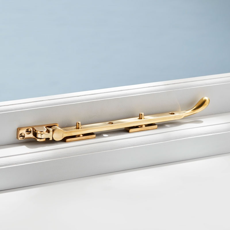Pear Drop Window Stay Polished Brass Unlacquered 10" - Broughtons ...