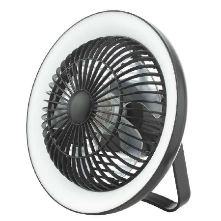 Turbo Desk Fan & LED Light Black - Broughtons Lighting & Ironmongery