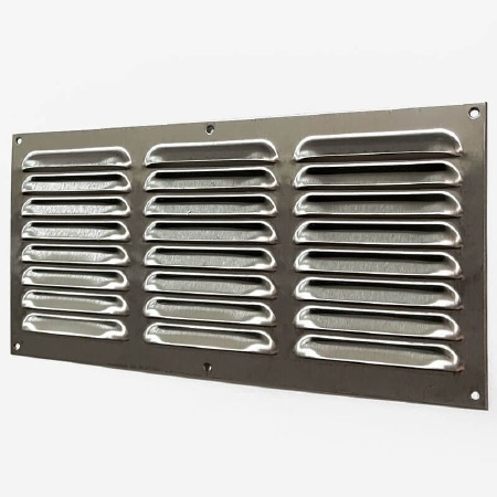 Louvre Air Vent Cover 12" x 6" Satin Stainless Steel - Broughtons ...