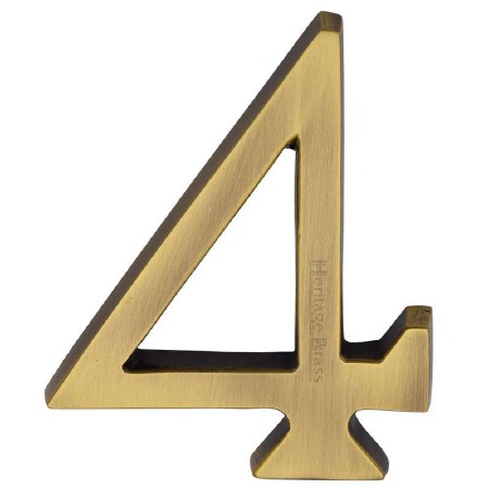 Heritage House Number 4 C1564 Antique Brass - Broughtons Lighting ...