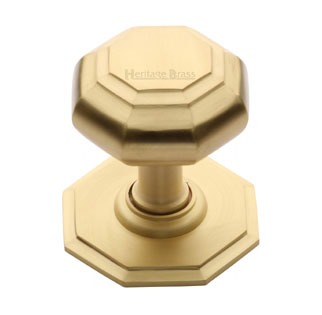 Heritage V890 Centre Door Knob Satin Brass - Broughtons Lighting & Ironmongery