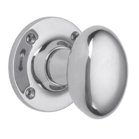 Oval Mortice Knob Polished Chrome - Broughtons Lighting & Ironmongery