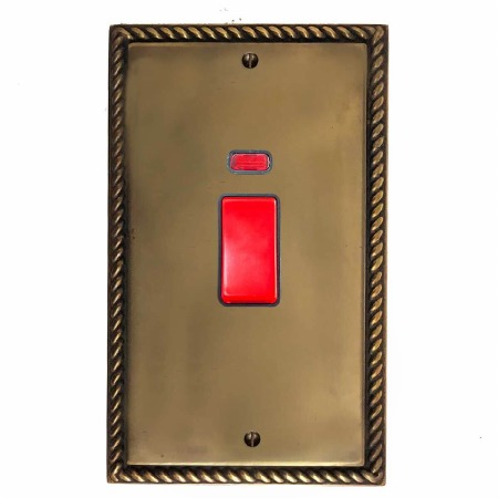 Georgian Vertical Cooker Switch Hand Aged Brass - Broughtons Lighting ...