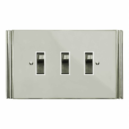 Plaza Rocker Light Switch 3 Gang Polished Nickel - Broughtons Lighting ...