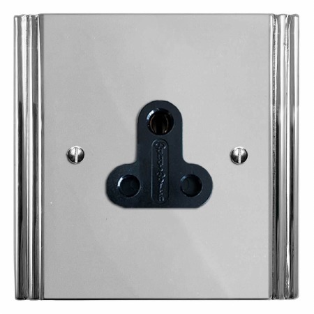 Plaza Lighting Socket Round Pin 5A Polished Chrome & Black Trim ...