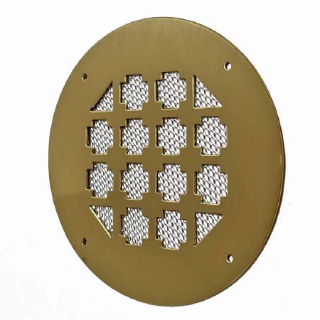 Plain Circular 6" Air Vent Cover Polished Brass Unlacquered ...