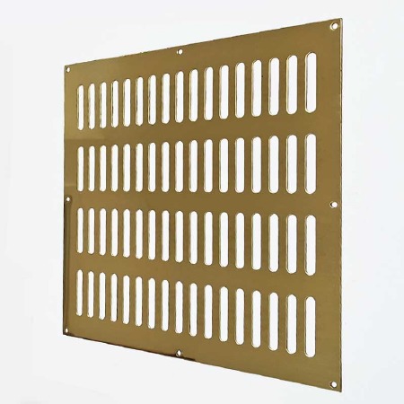 Plain Slotted Air Vent Cover 12" x 12" Polished Brass Unlacquered ...