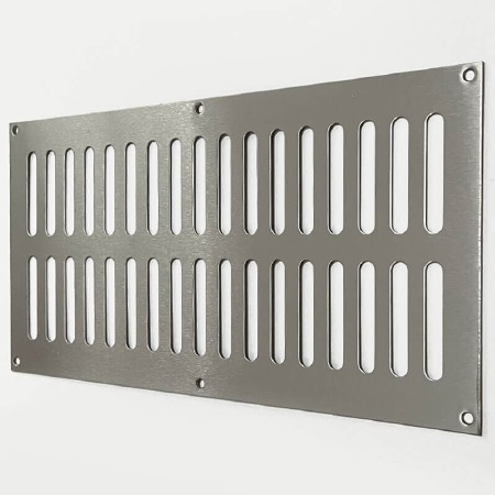 Plain Slotted Air Vent Cover 12" x 6" Satin Stainless Steel ...