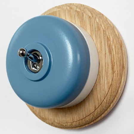 Round Dolly Light Switch 1 Gang Blue White Base Ret - Broughtons ...