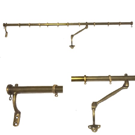 Rising Portiere Rod Antique Satin Brass - Broughtons Lighting & Ironmongery