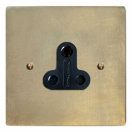 Victorian Lighting Socket Round Pin 5A Antique Satin Brass - Broughtons ...
