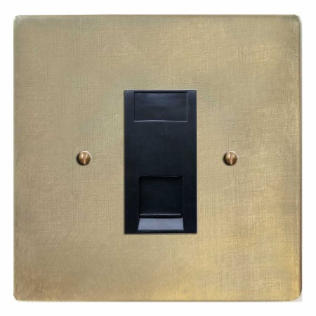 Victorian RJ45 Socket CAT 5 Antique Satin Brass - Broughtons Lighting ...