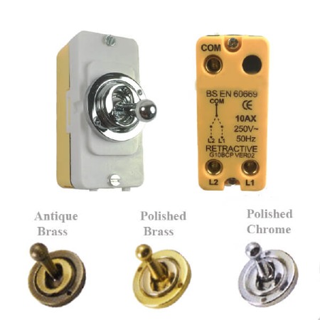 Retractive Dolly Switch 250v/10A 2-Way Module Polished Chrome ...