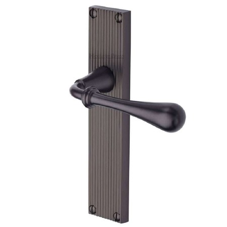 Heritage Roma Reeded Latch Door Handles Matt Bronze - Broughtons ...