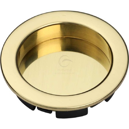 Heritage Round Flush Pull RD2322 Polished Brass Lacquered - Broughtons ...