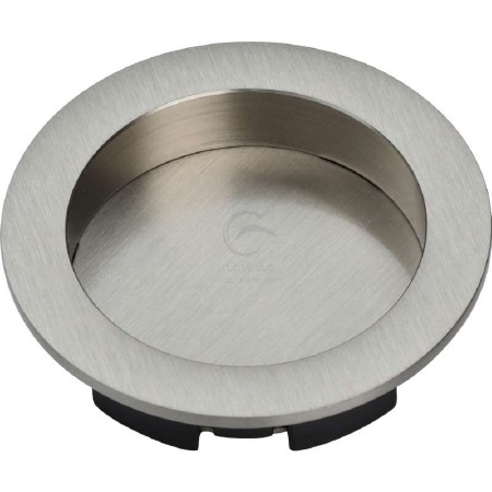 Heritage Round Flush Pull RD2322 Satin Nickel - Broughtons Lighting & Ironmongery