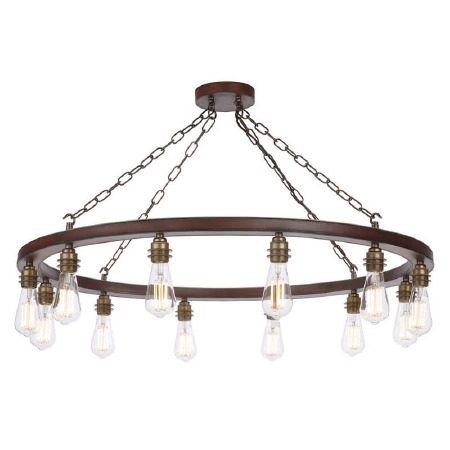 David Hunt Saddler 12 Light Chandelier Leather Effect - Broughtons ...