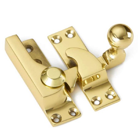 Long Arm Sash Fastener Polished Brass Unlacquered - Broughtons Lighting ...