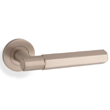 Spitfire Hex Door Handle Satin Nickel - Broughtons Lighting & Ironmongery