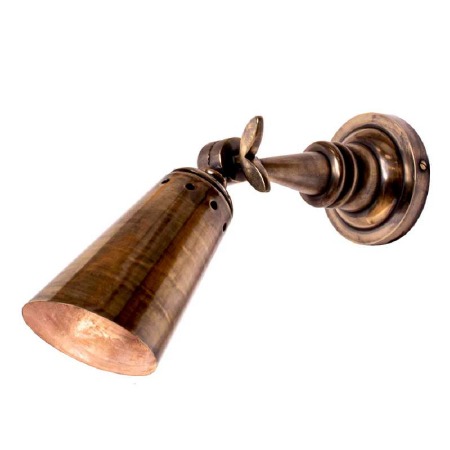 Steamer Single Adjustable Wall Light Renovated Brass - Broughtons ...