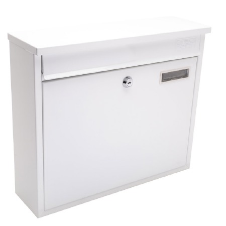 Swale Galvanised Steel Post Box White - Broughtons Lighting & Ironmongery