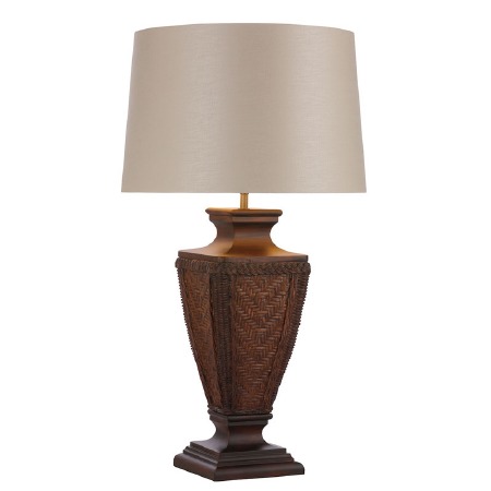 David Hunt Tallow Table Lamp Base Mahogany Effect - Broughtons Lighting ...