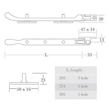 Aston Lockable Window Stay 254mm Polished Chrome - Broughtons Lighting ...