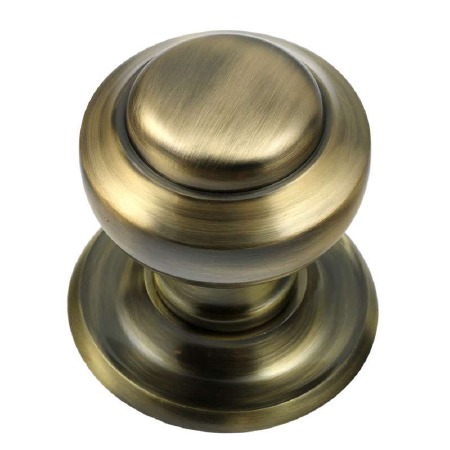Tiered Centre Door Knob 3" Antique Brass Lacquered - Broughtons Lighting & Ironmongery