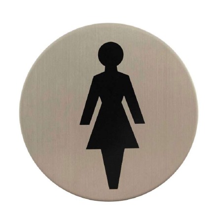 Female Toilet Door Sign Satin Stainless Steel - Broughtons Lighting ...