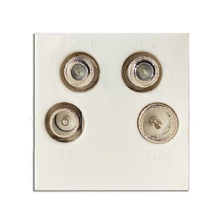 Quadplex Module White 50x50mm - Broughtons Lighting & Ironmongery