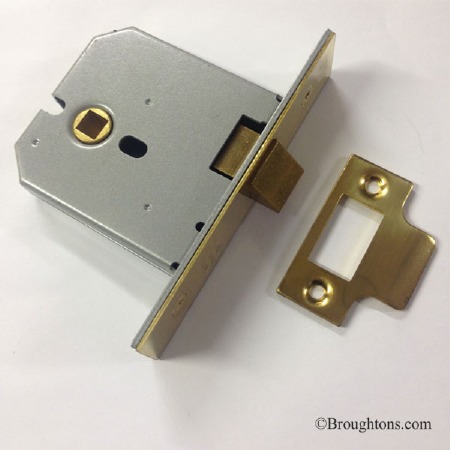 Union Mortice Latch 3" Polished Brass Lacquered - Broughtons Lighting ...