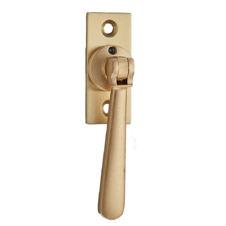 Locking Straight Espagnolette Handle Satin Brass Lacquered - Broughtons ...