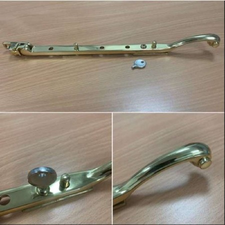 Aston Lockable Window Stay 305mm Polished Brass Lacquered - Broughtons ...