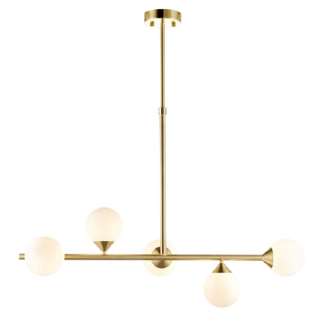 Fluxton 5 Light Linear Pendant Satin Gold - Broughtons Lighting ...