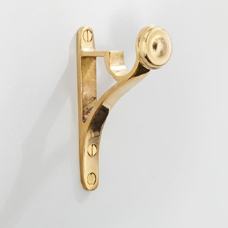 Curtain Pole End Bracket for 25mm Pole Polished Brass - Broughtons ...
