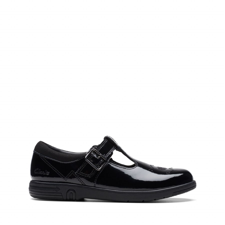 Clarks girls patent school shoes top