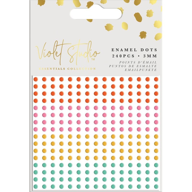 Violet Studio Enamel Dots - Brights - 240pcs 3mm - K&M Evans Trading Ltd.