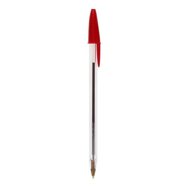 BIB Cristal Original Ballpoint Pen - Red - K&M Evans Trading Ltd.
