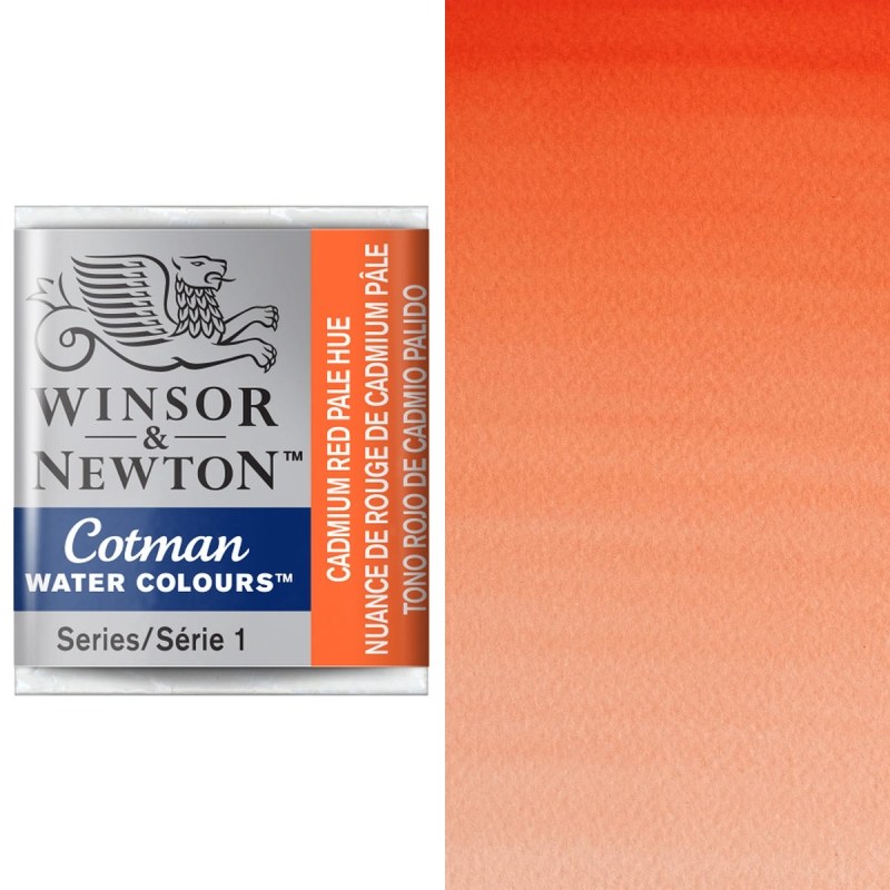 Winsor & Newton Cotman Half Pan Watercolours Cadmium Red Light Hue - K ...