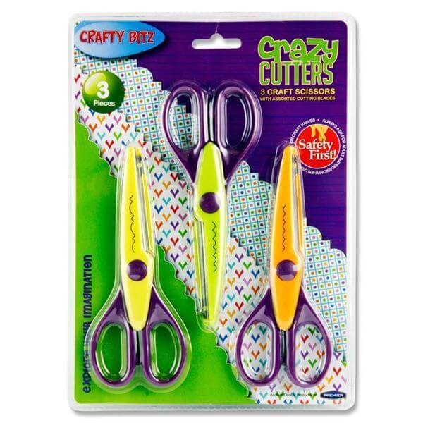 Crafty Bitz 3 Crazy Cutter Scissors - K&M Evans Trading Ltd.