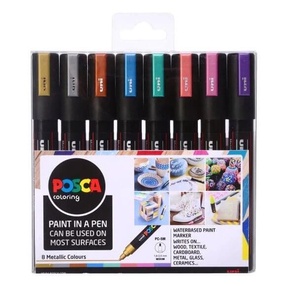 Posca PC-3M Set of 8 - Sparkling Colours - K&M Evans Trading Ltd.