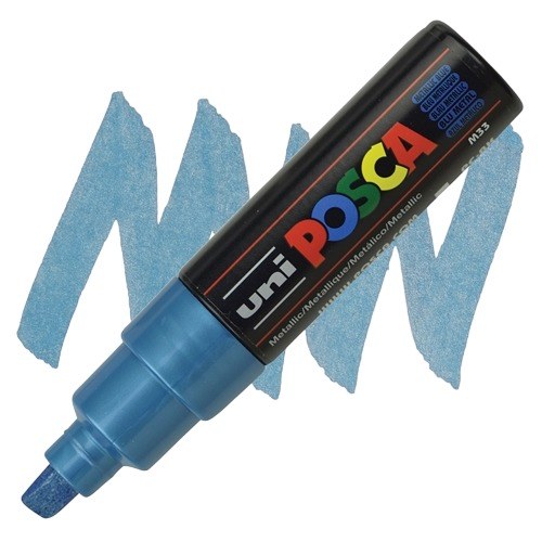 Uni Posca PC-8K - Metallic Blue - Chisel - K&M Evans Trading Ltd.